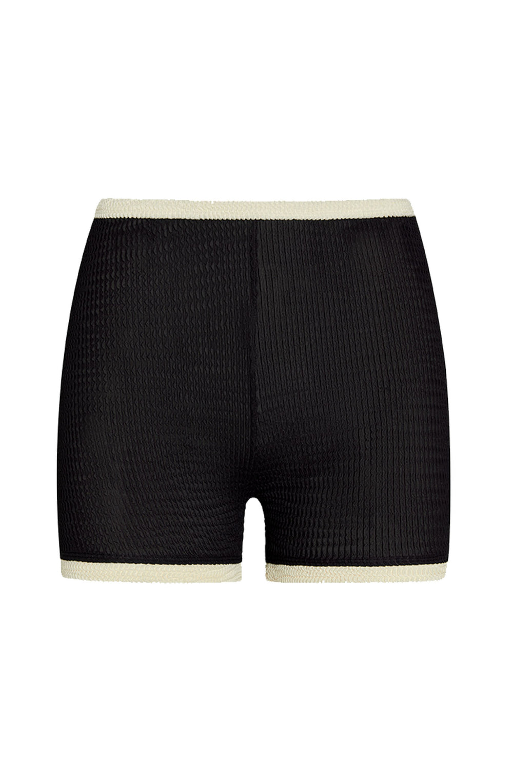 Santa Cruz Short - Black/Ivory Crinkle – Monday Swimwear