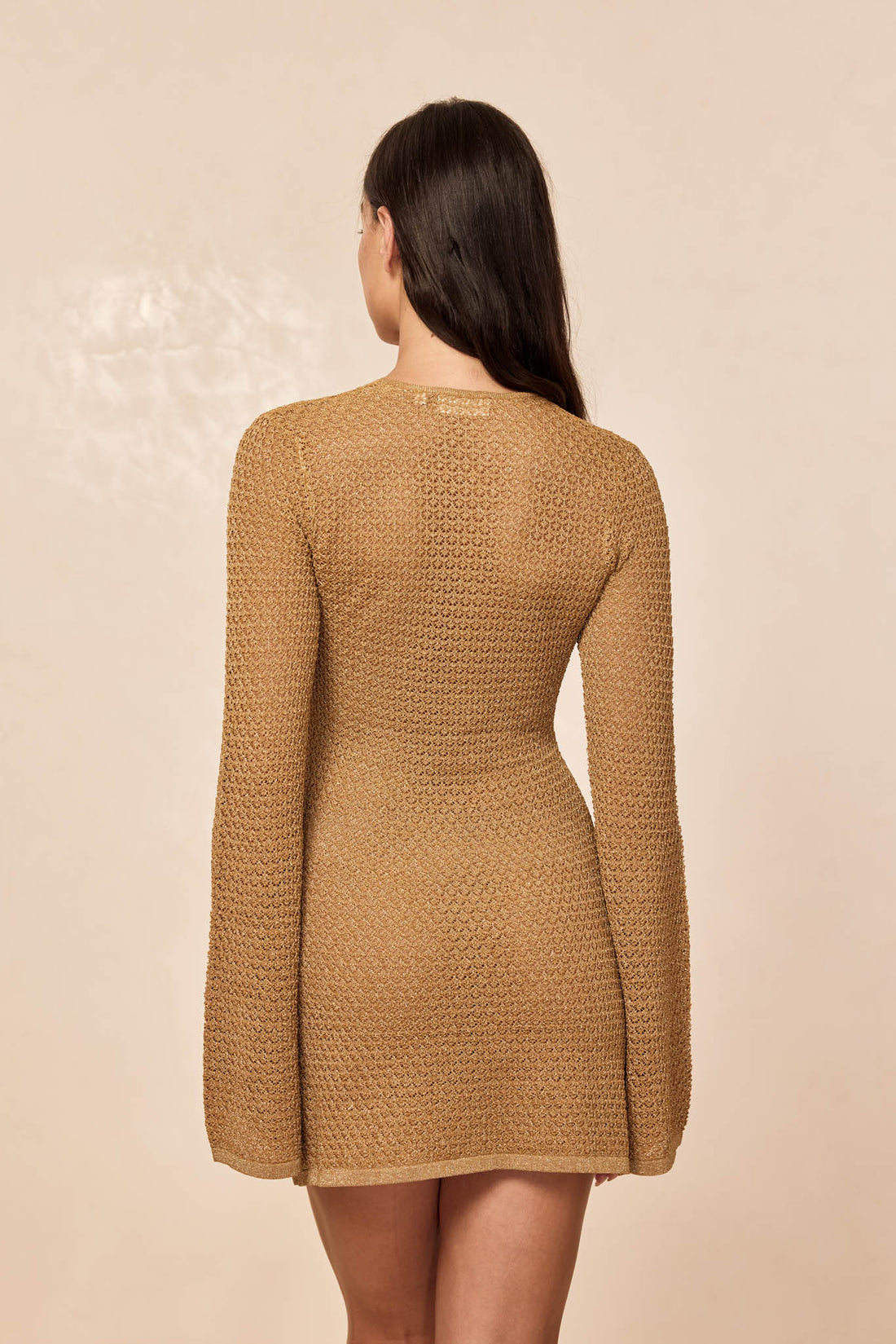 Montego Mini Dress - Antique Gold Lace Crochet – Monday Swimwear