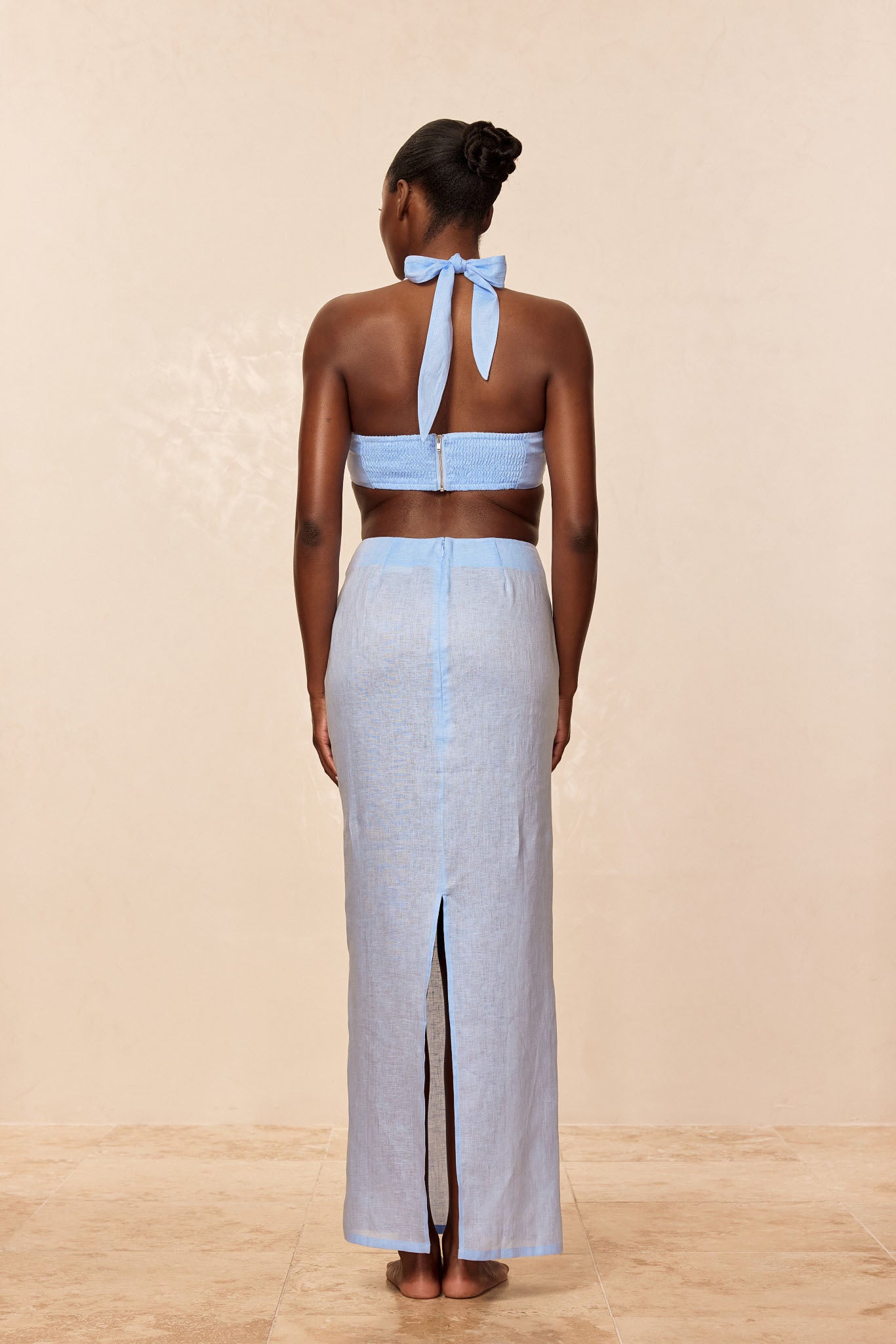 Fontelina Skirt - Sky Linen – Monday Swimwear