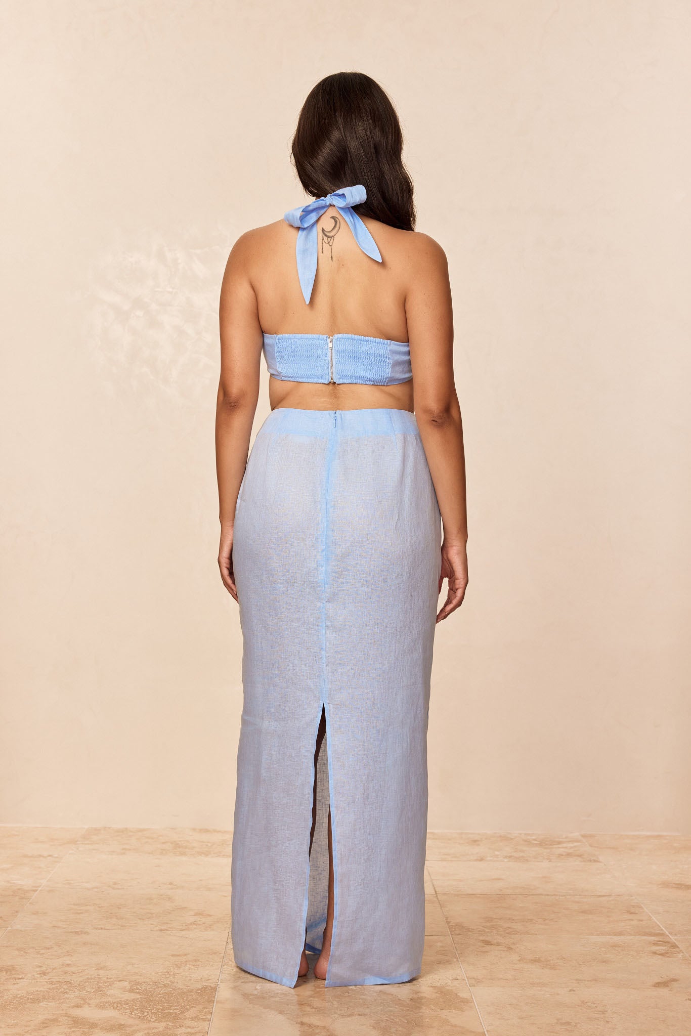 Fontelina Skirt - Sky Linen – Monday Swimwear