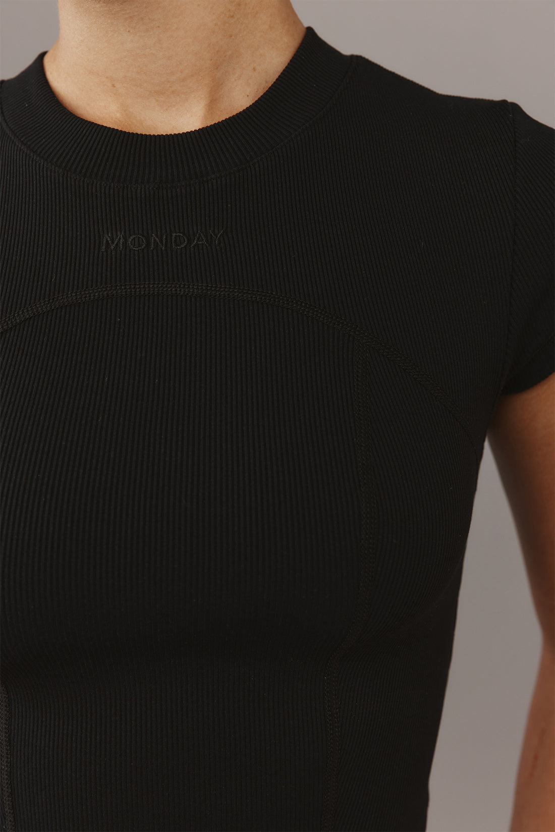 Joshua Tree Top - Black Thick Rib – Monday Swimwear