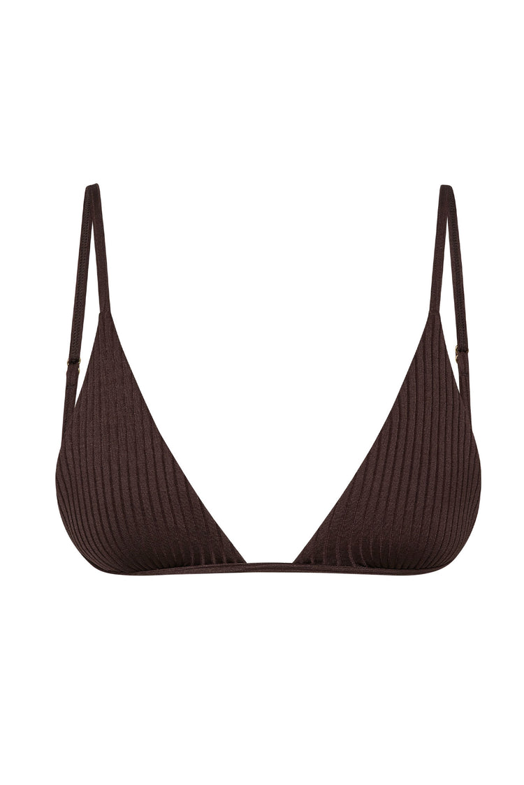 Barbados Top - Espresso Wide Rib – Monday Swimwear