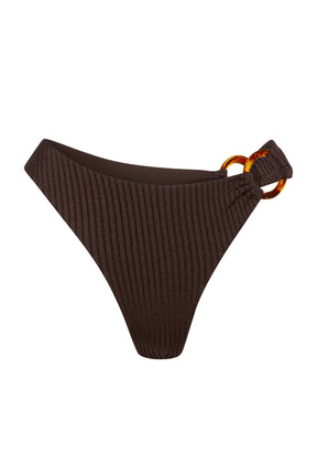 Bronte Bottom - Espresso Wide Rib – Monday Swimwear