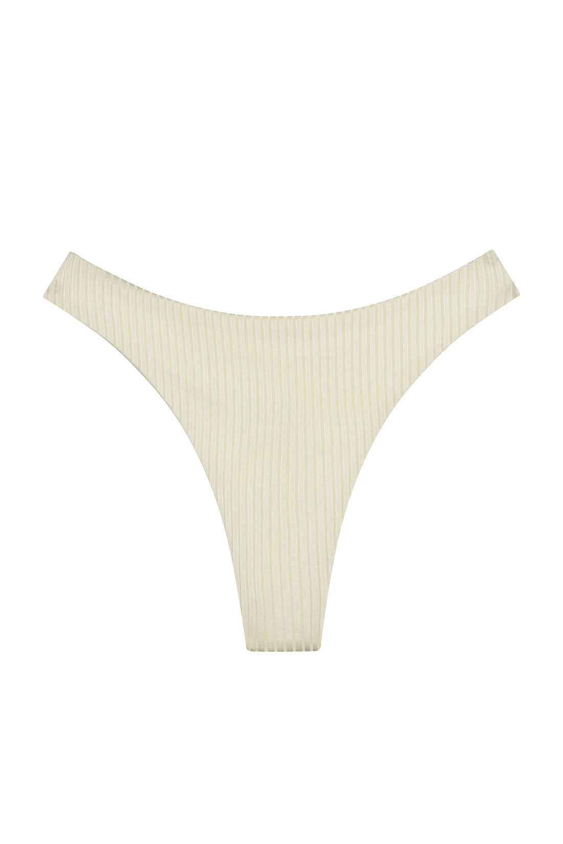Capri Thong - Ivory Shiny Rib – Monday Swimwear