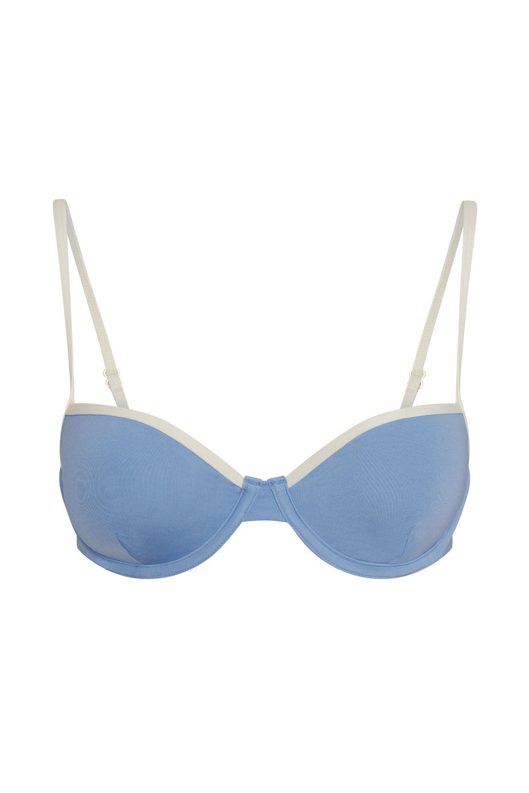 Capri Color Block Top - Azure/Ivory – Monday Swimwear