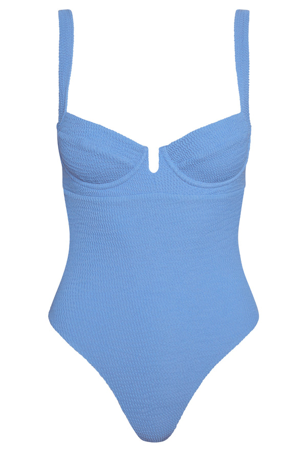 Clovelly One Piece - Azure Crinkle – Monday Swimwear