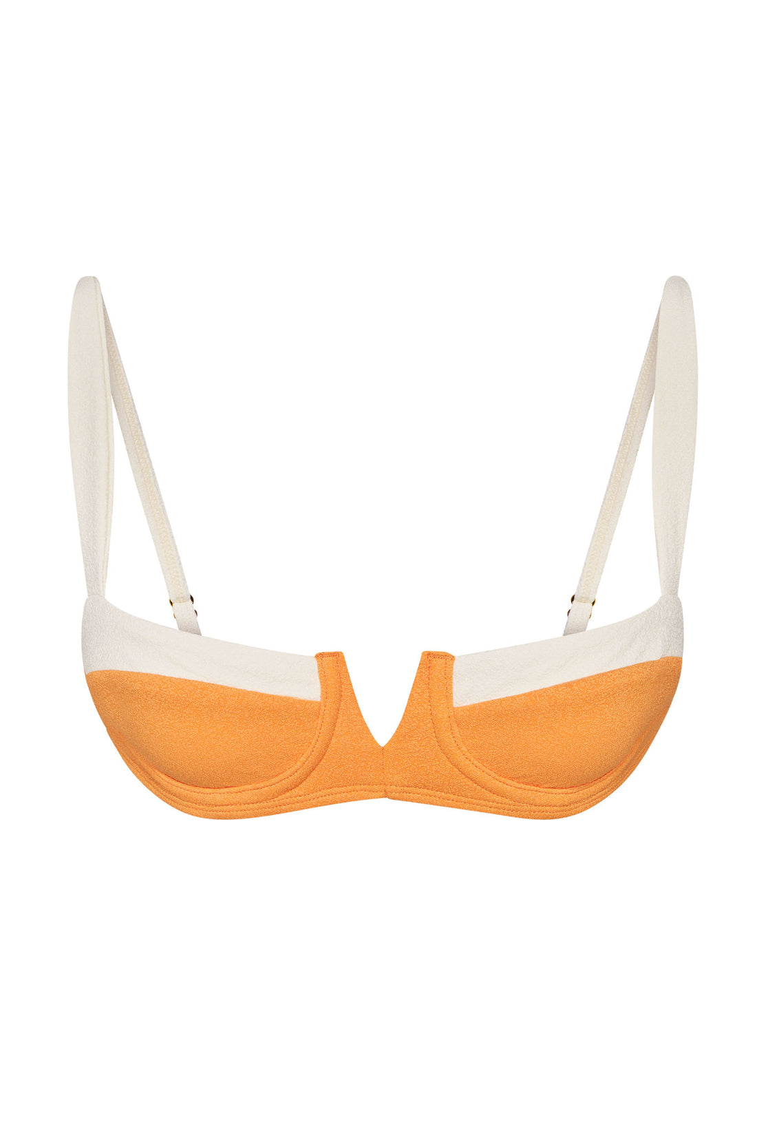 Clovelly Top - Clementine/Ivory Boucle – Monday Swimwear