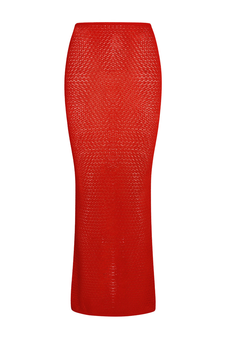 Fontelina Skirt - Chili Pepper Lace Crochet – Monday Swimwear
