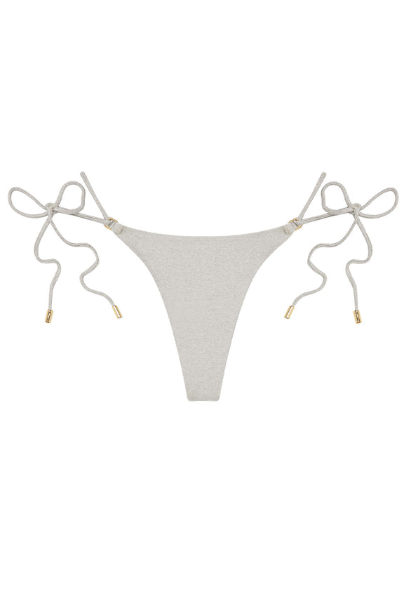 Hanalei Bottom - Soft Silver Shimmer – Monday Swimwear