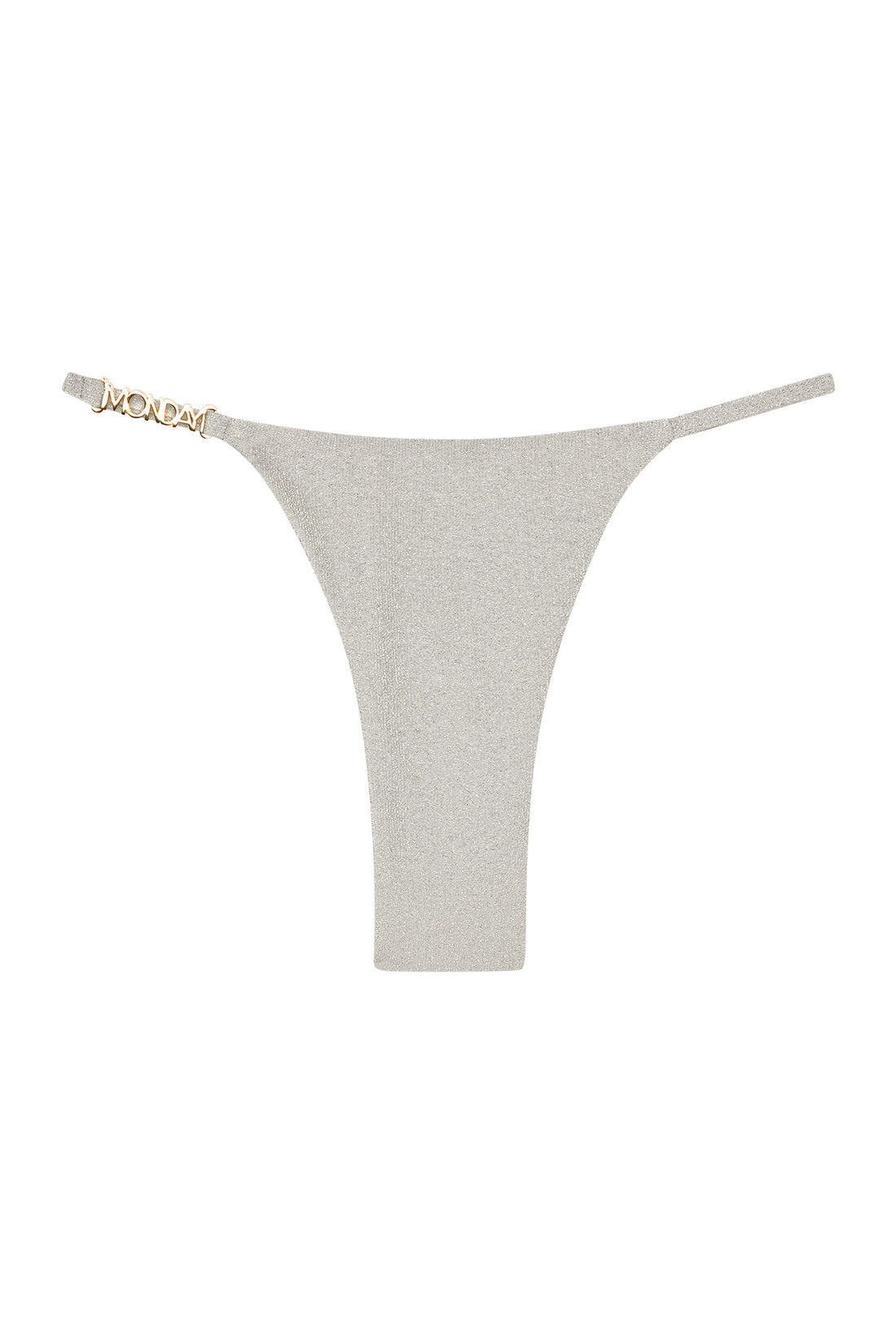 Monday Thong - Soft Silver Shimmer – Monday Swimwear
