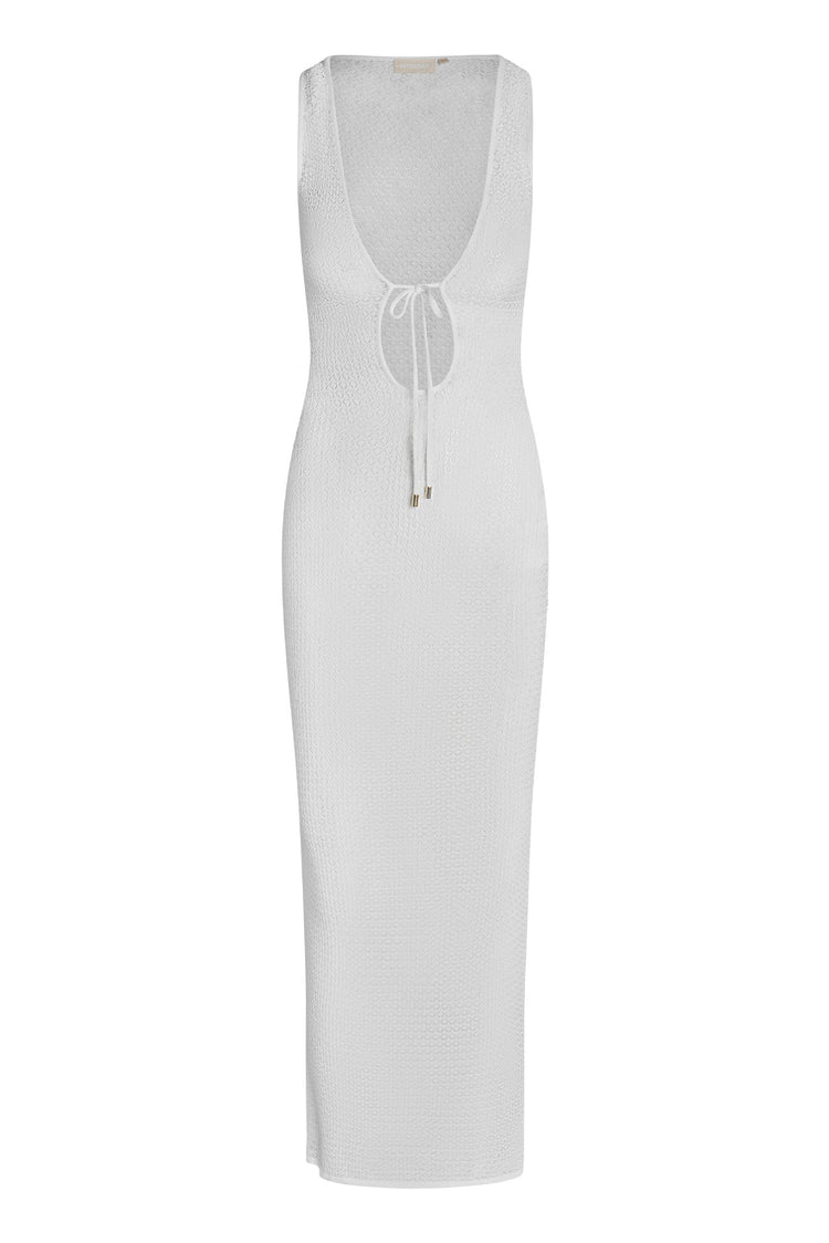 Monte Carlo Tie Dress - White Lace Crochet – Monday Swimwear