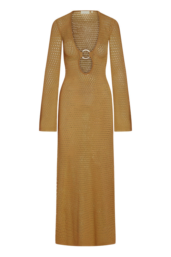 Montego Dress - Gold Lurex Lace Crochet – Monday Swimwear