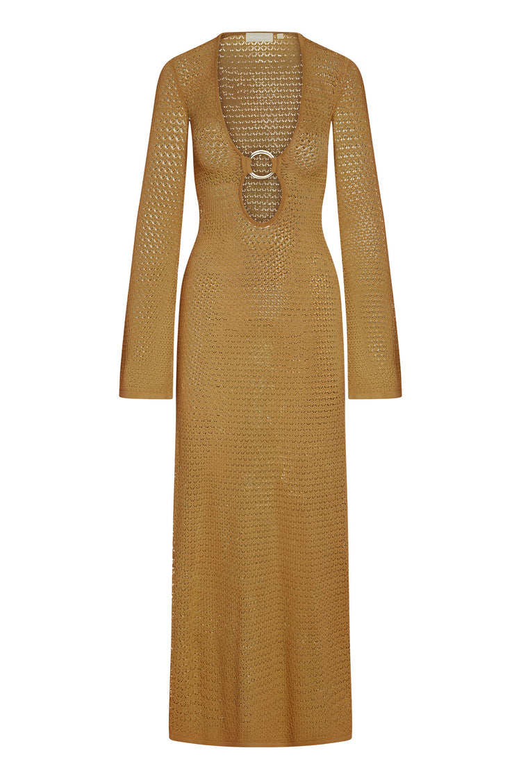Montego Dress - Gold Lurex Lace Crochet – Monday Swimwear