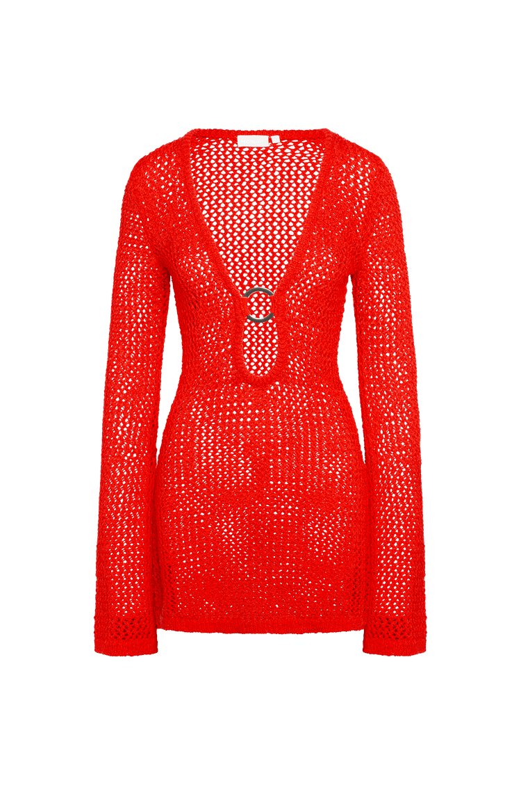Montego Mini Dress - Chili Pepper Petit Crochet – Monday Swimwear