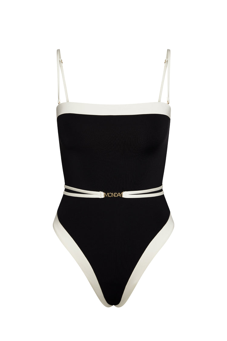 Miami One Piece - Black/Ivory – Monday Swimwear