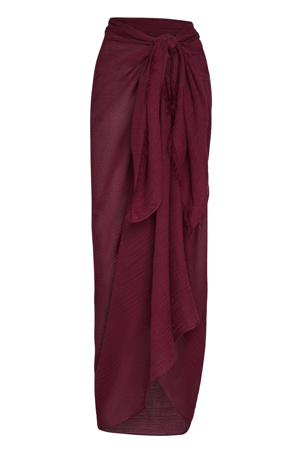 St. Tropez Sarong - Fig Crinkle Linen – Monday Swimwear