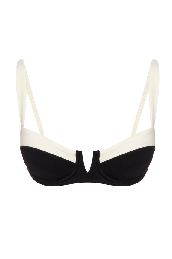 Clovelly Top - Black/Ivory – Monday Swimwear